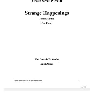 Guide to Grade Seven Novella Strange Happenings