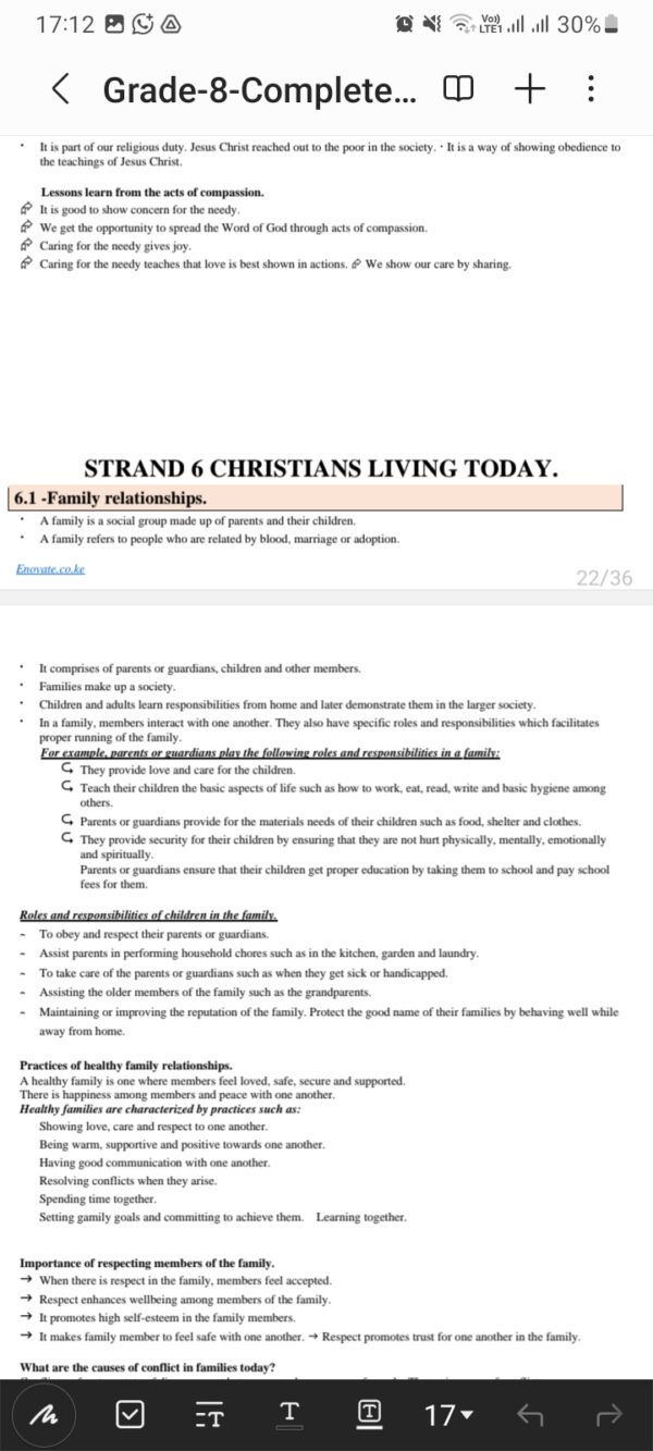 Grade 8 cre complete rationalised notes