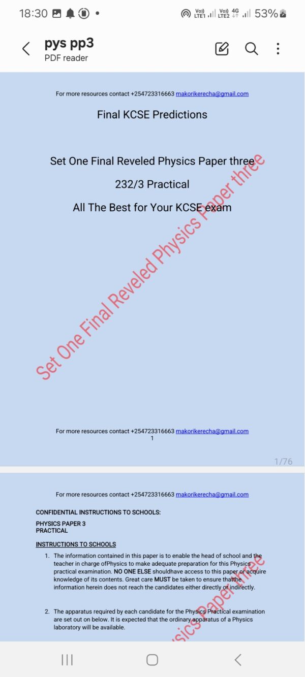 Kcse 2025 physics paper 3 practical final set one revealed prediction ...