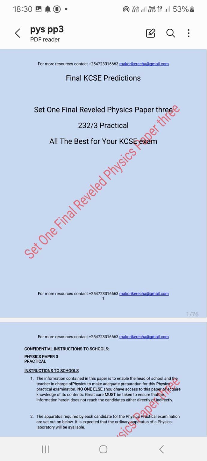 Kcse 2025 physics paper 3 practical final set one revealed prediction ...