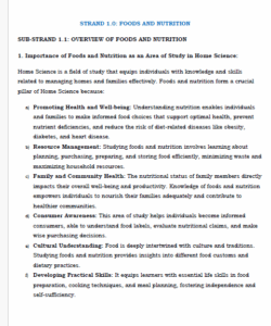 Grade 10 Home Science Notes Term 1, 2 and 3