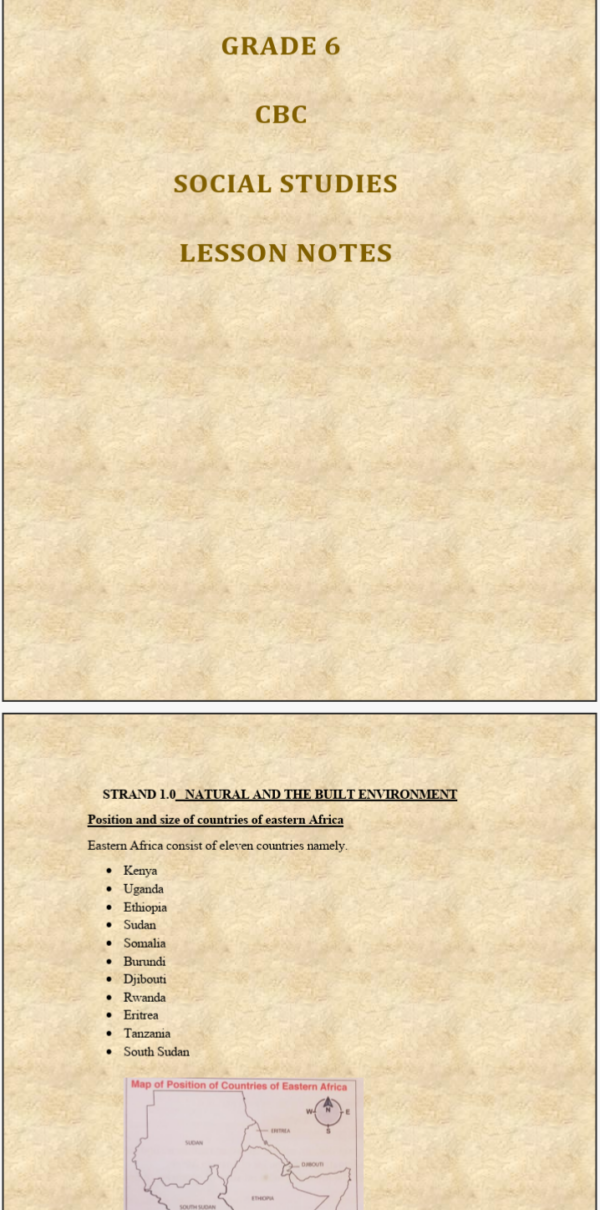 Social studies Grade 6 CBC rationalized Notes