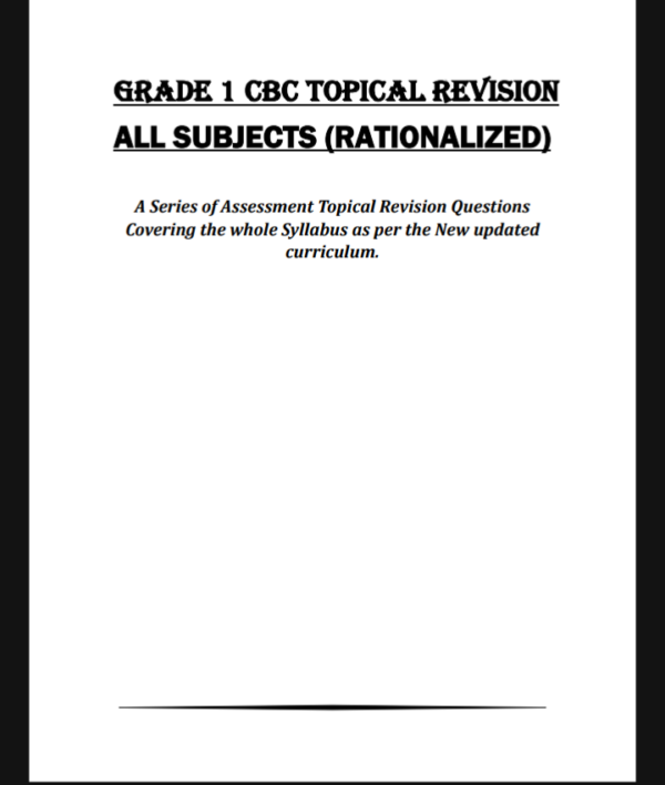Grade 1 Topical Revision Booklet